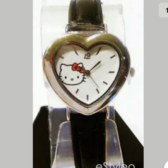 Hello Kitty | Accessories | Hello Kitty Heart Watch Silver Black By ...
